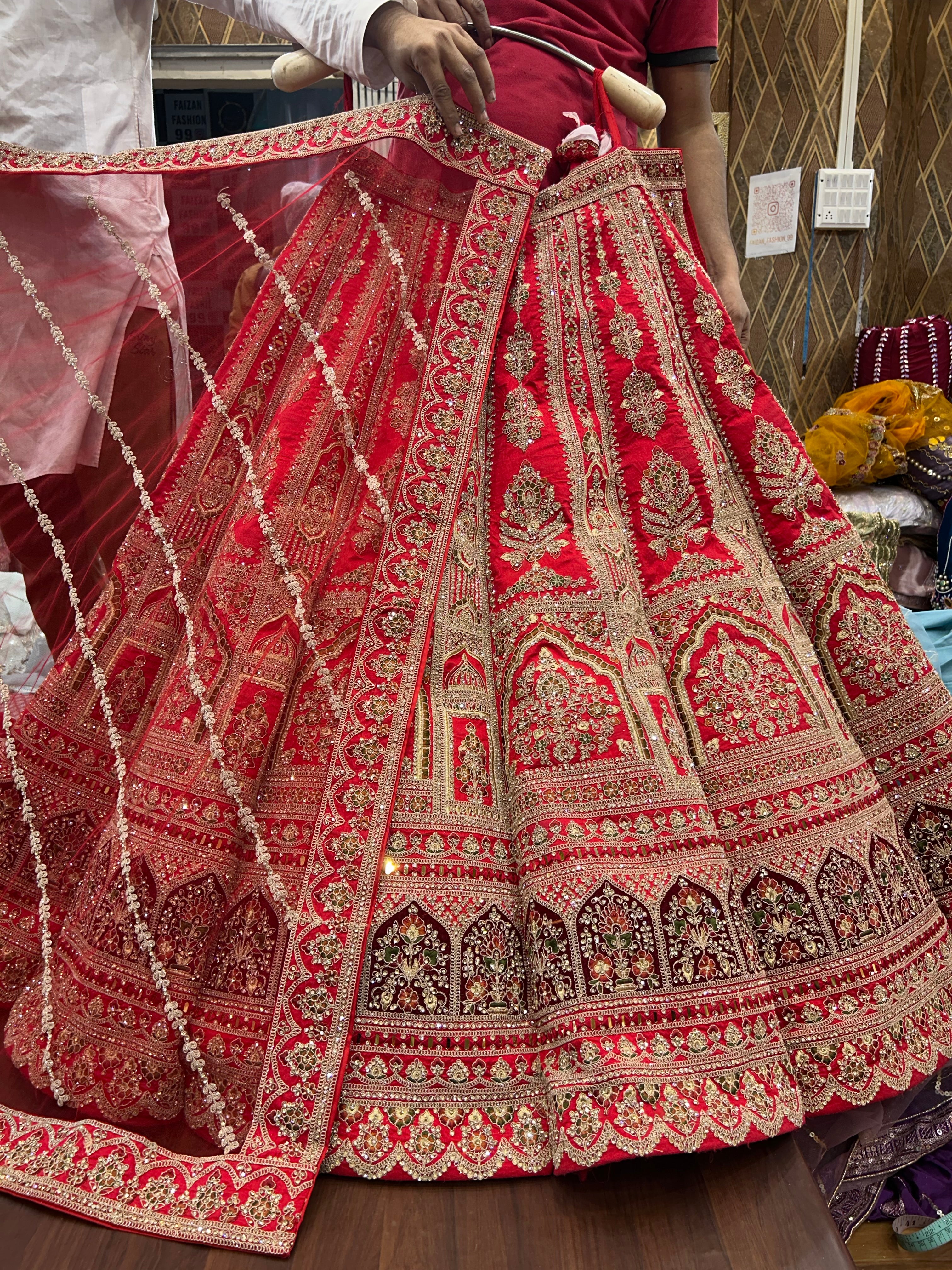 Good looking red ball bridal lehenga – Shopping World